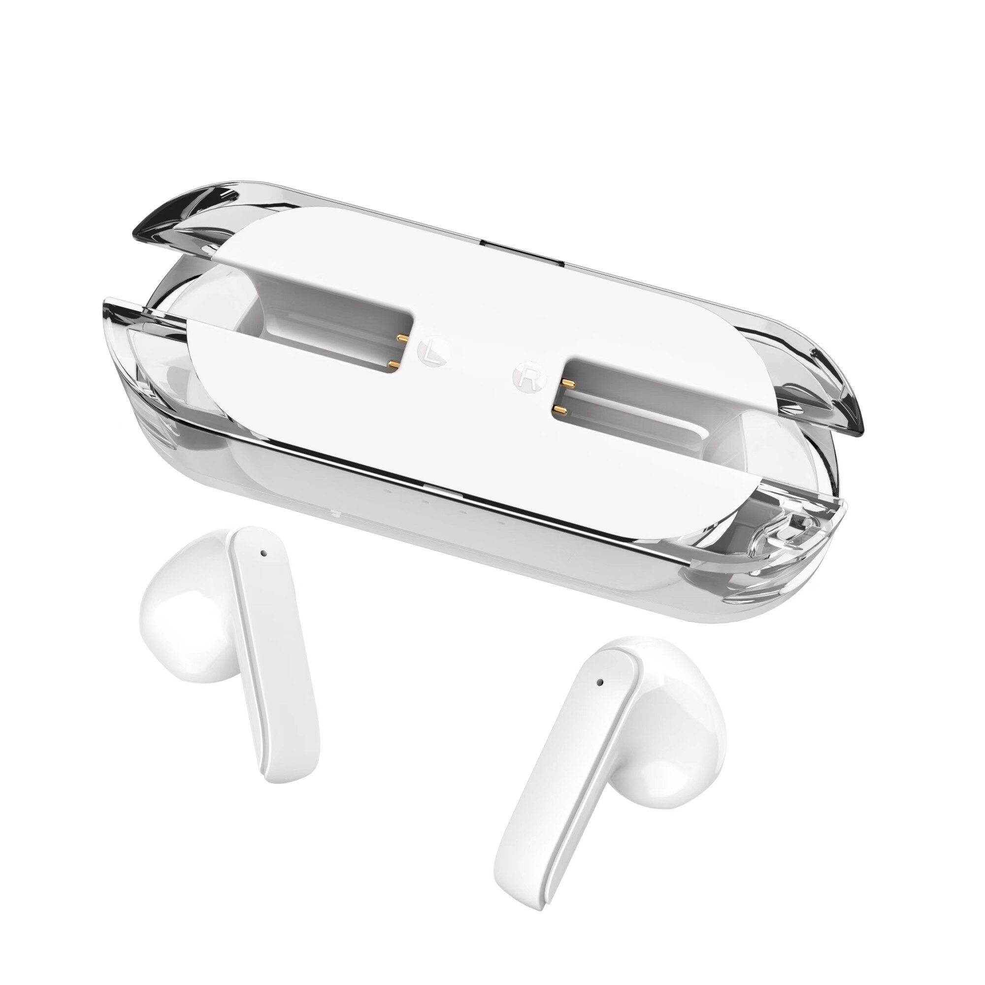 Wireless Earbuds Bluetooth fülhallgató, Bluetooth 5.3, fehér - eMAG.hu