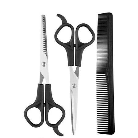 Set 2 foarfece/pieptane, GUGUW, Otel inoxidabil/Plastic, Negru - eMAG.ro