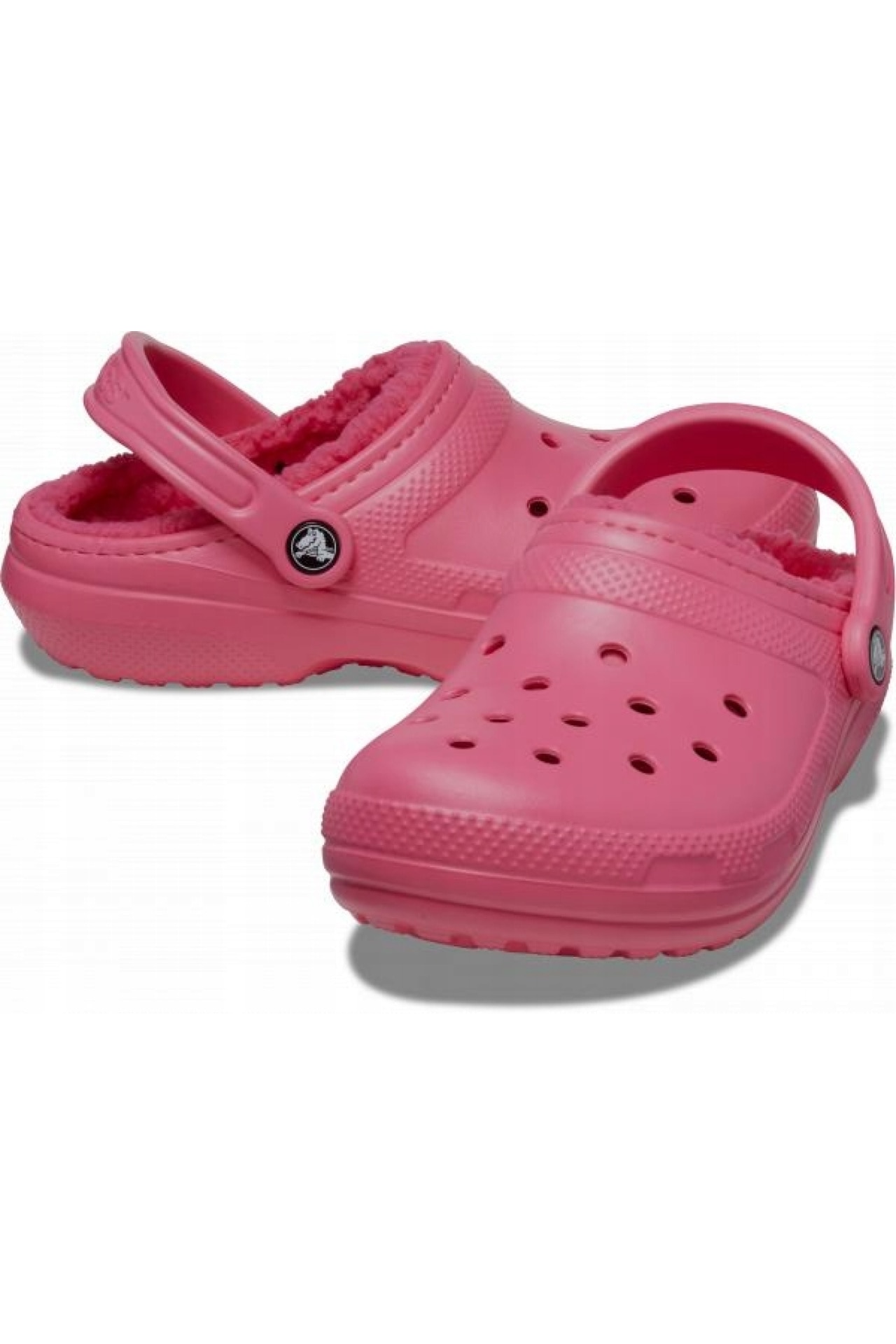 Saboti captuseala de blana Femei, Crocs, Classic Lined Clog, Roz, 39-40 ...