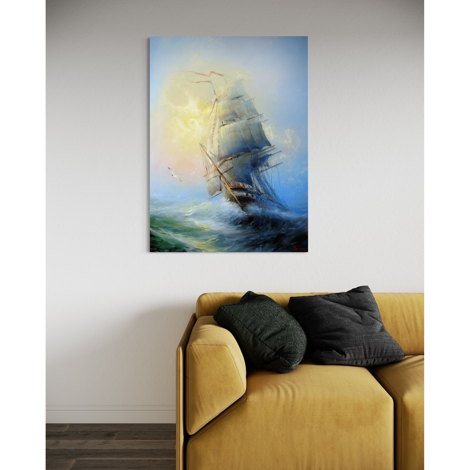 Tablou Canvas Premium, LuxCanva® A1063, Vapor Pe Mare, 80 X 110 CM ...