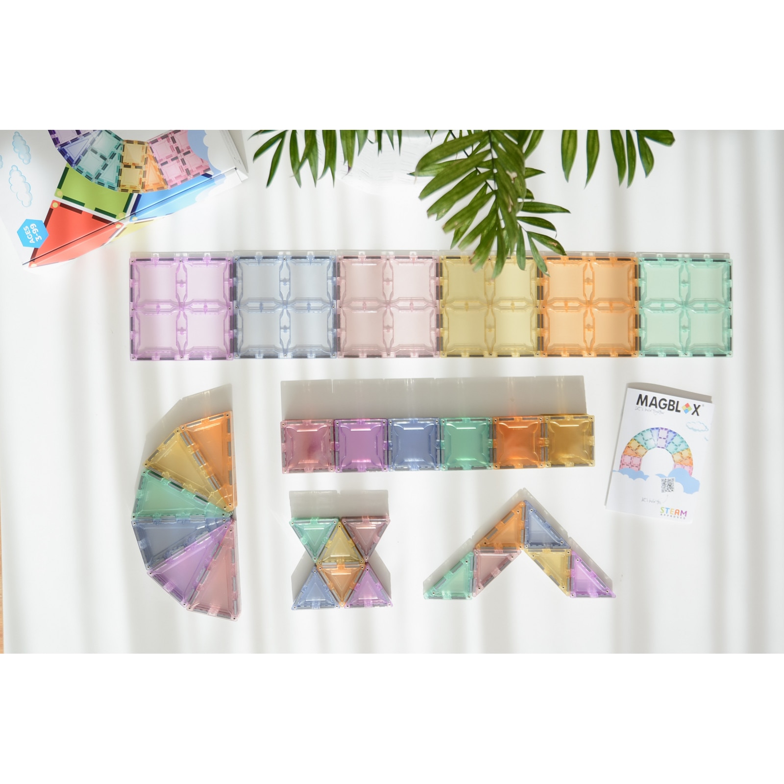 Set magnetic Magblox - 102 piese magnetice de constructie PASTEL ...