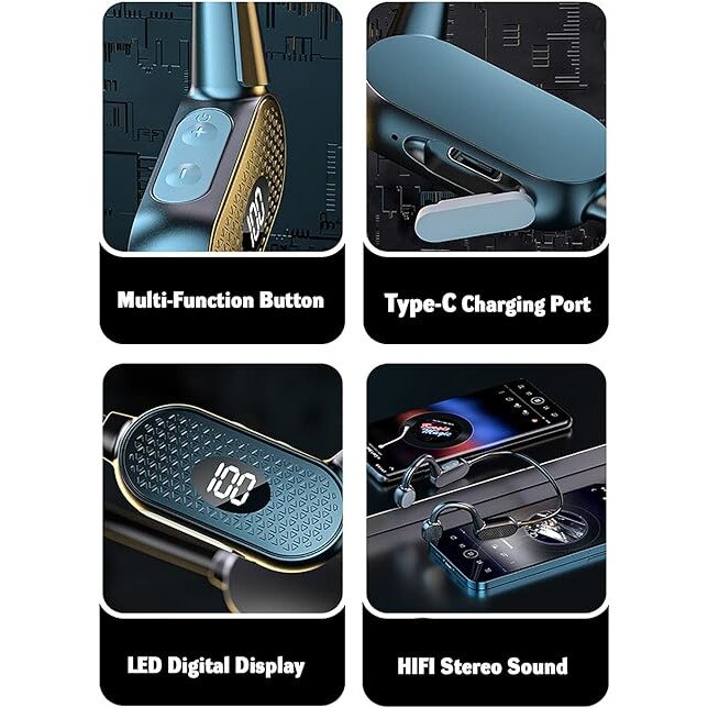 Casca sport, Bluetooth 5.3, Conductie osoasa, Extra confort ...