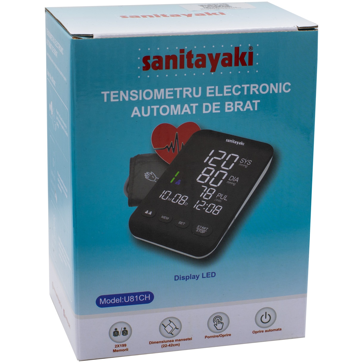 Sanitayaki U81 CH digitális karos vérnyomásmérő megvilágított ...