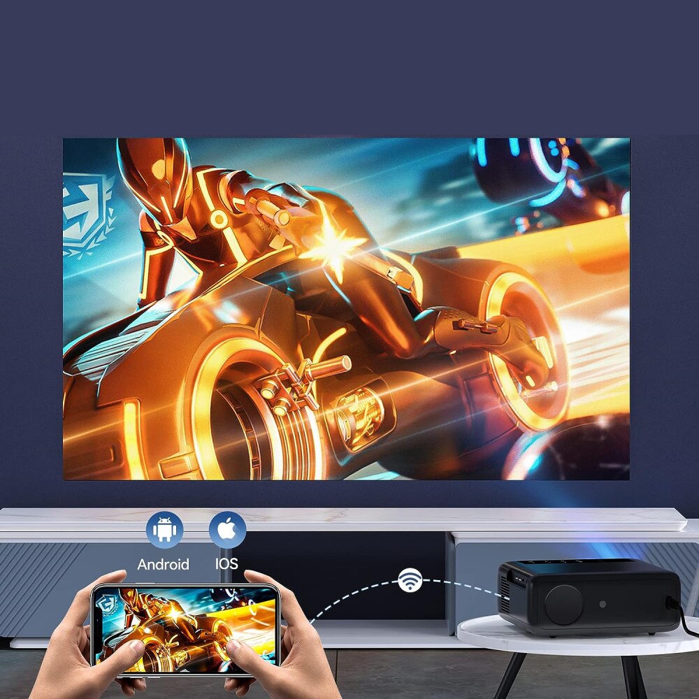 Видеопроектор Velixo® 1080P Full HD, WiFi, Bluetooth, 9500 лумена, 4K ...