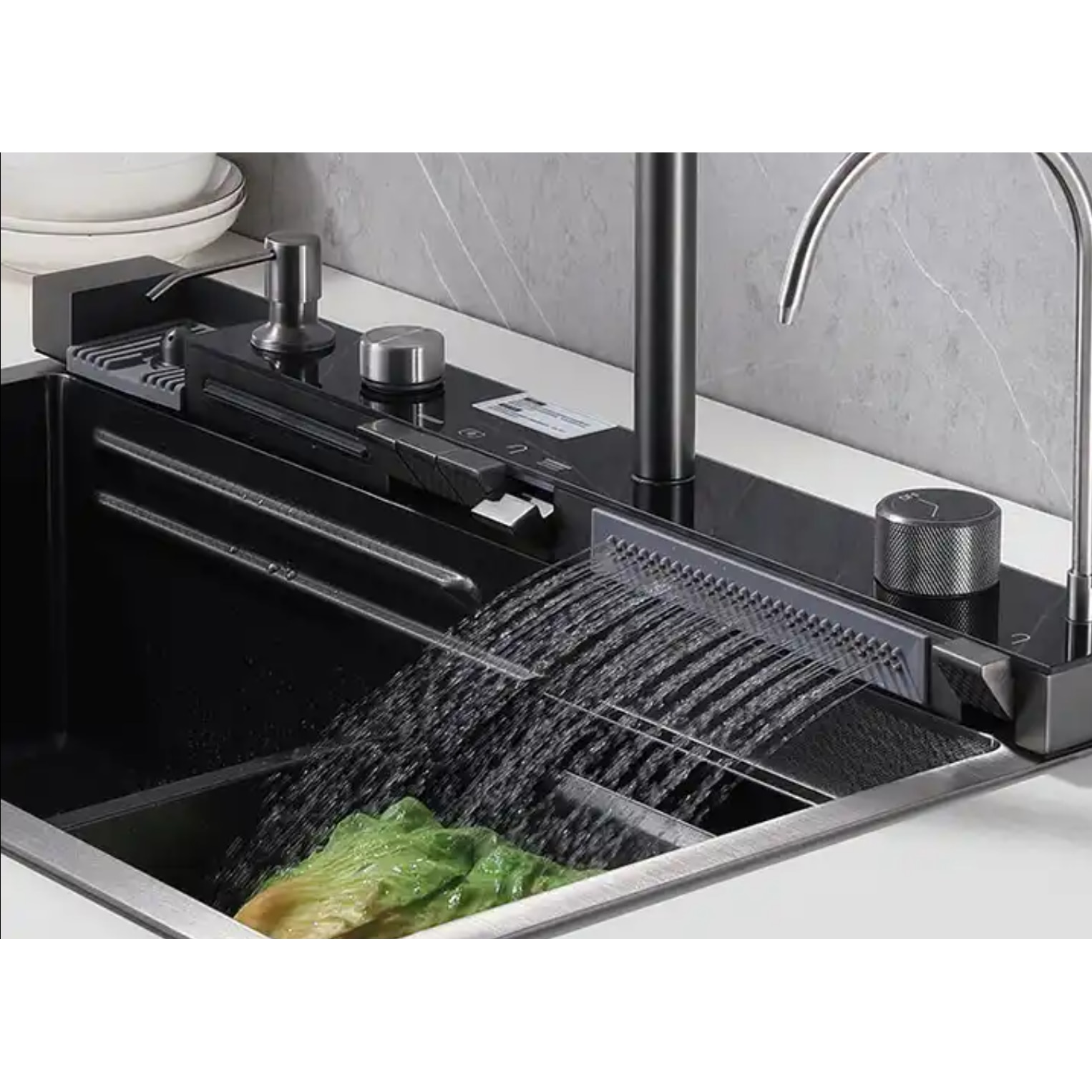 Set chiuveta multifunctionala otel inoxidabil + baterie consola ...