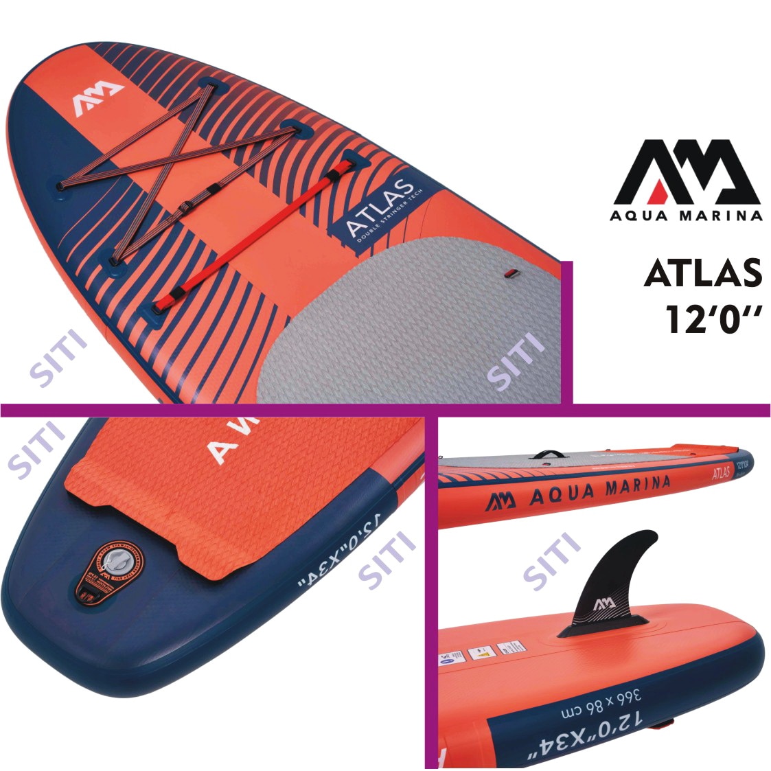 Set placa gonflabila SUP AQUA MARINA ATLAS 12'0, vasla si scaun de ...