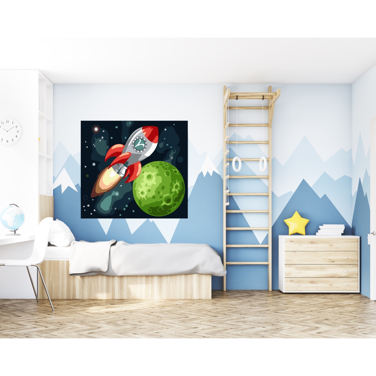 Set pictura pe numere, ColorBox, Racheta in Spatiu, 20x20 cm, panza ...