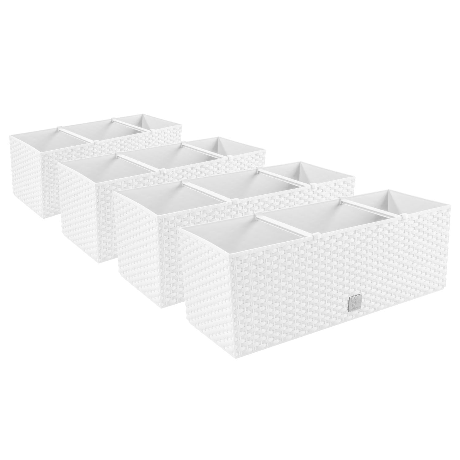 Set 4 jardiniere pentru balcon, Prosperplast, Plastic, Rezistenta UV ...