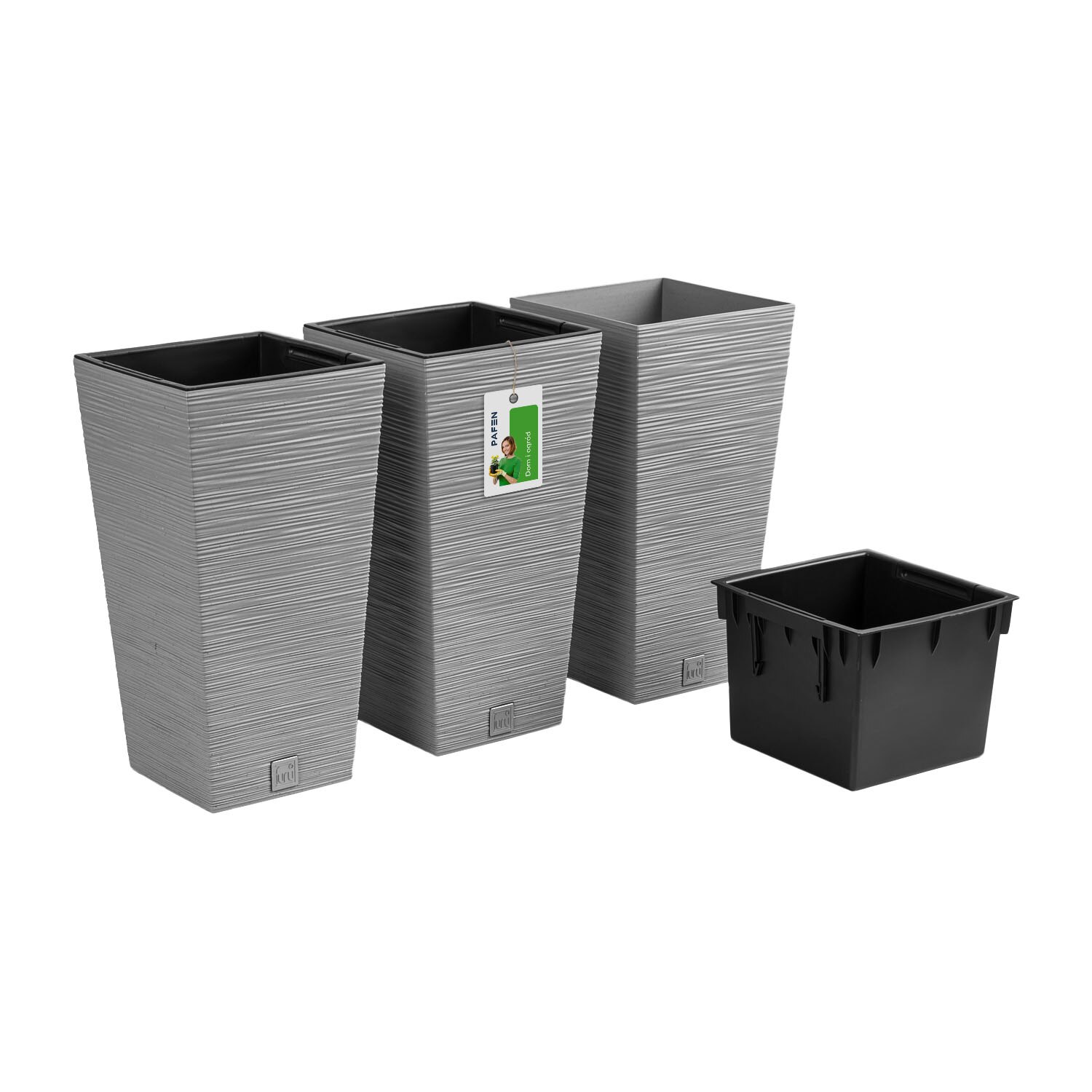Set 3 ghivece de flori, Prosperplast, Gri - eMAG.ro