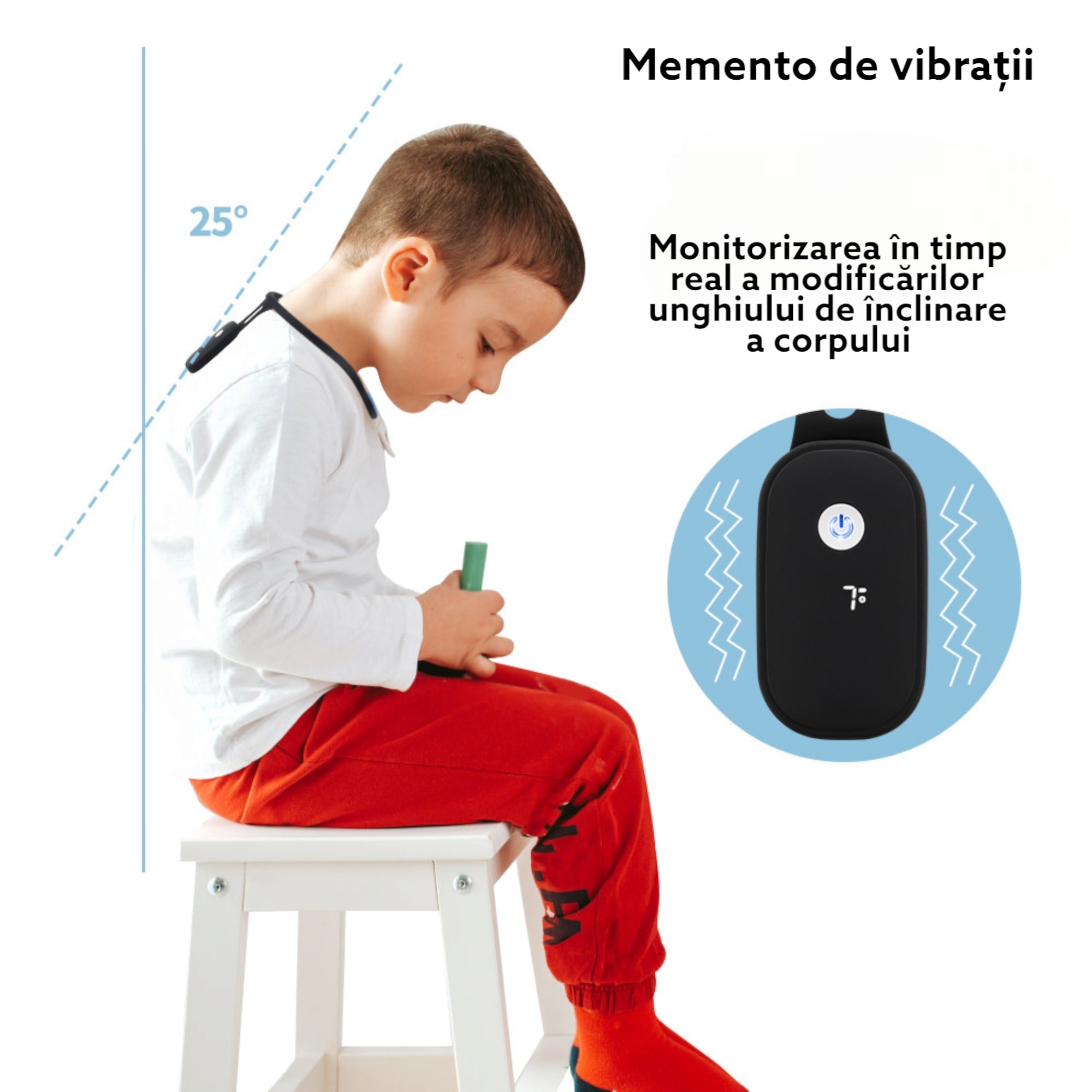 Corector de postura inteligent cu vibratii pentru indreptare spate ...