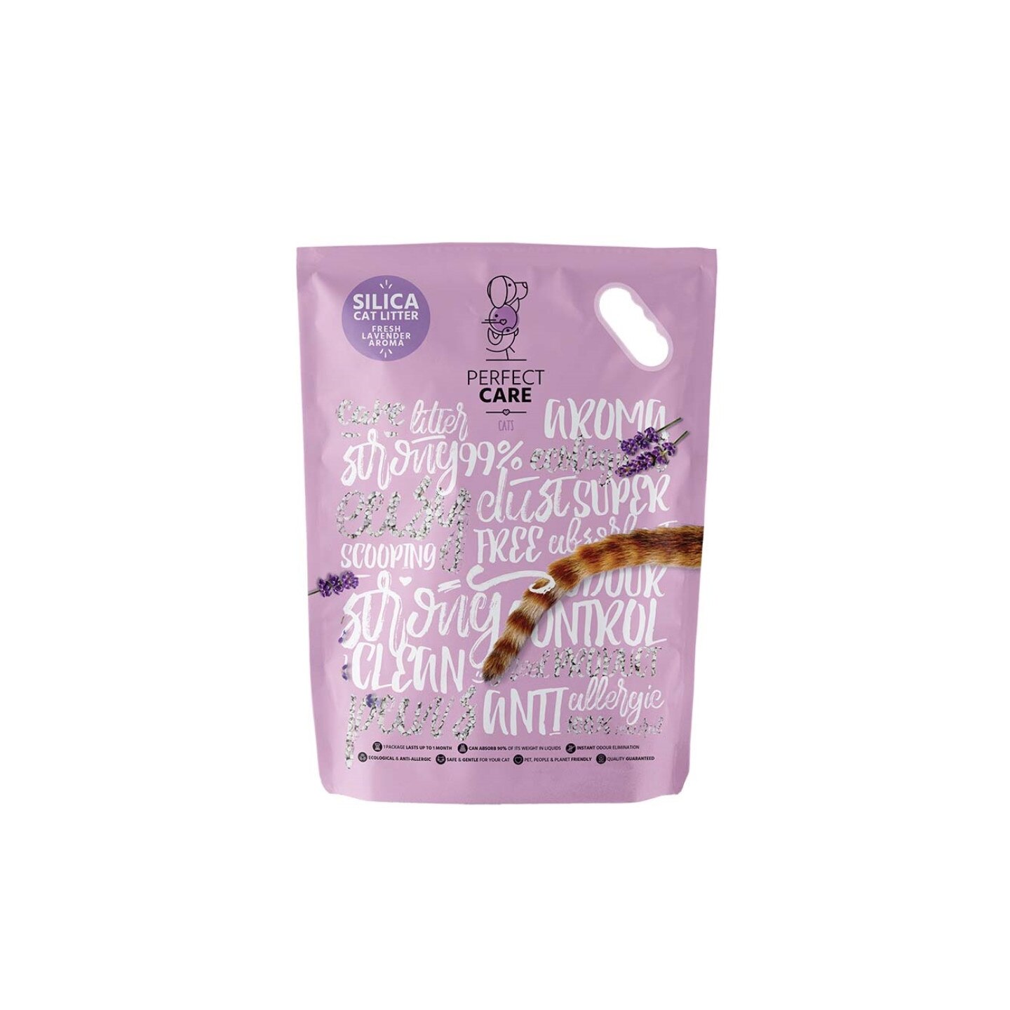 Asternut igienic pentru pisici, Perfect Care, Silicat, Lavanda, 15L ...