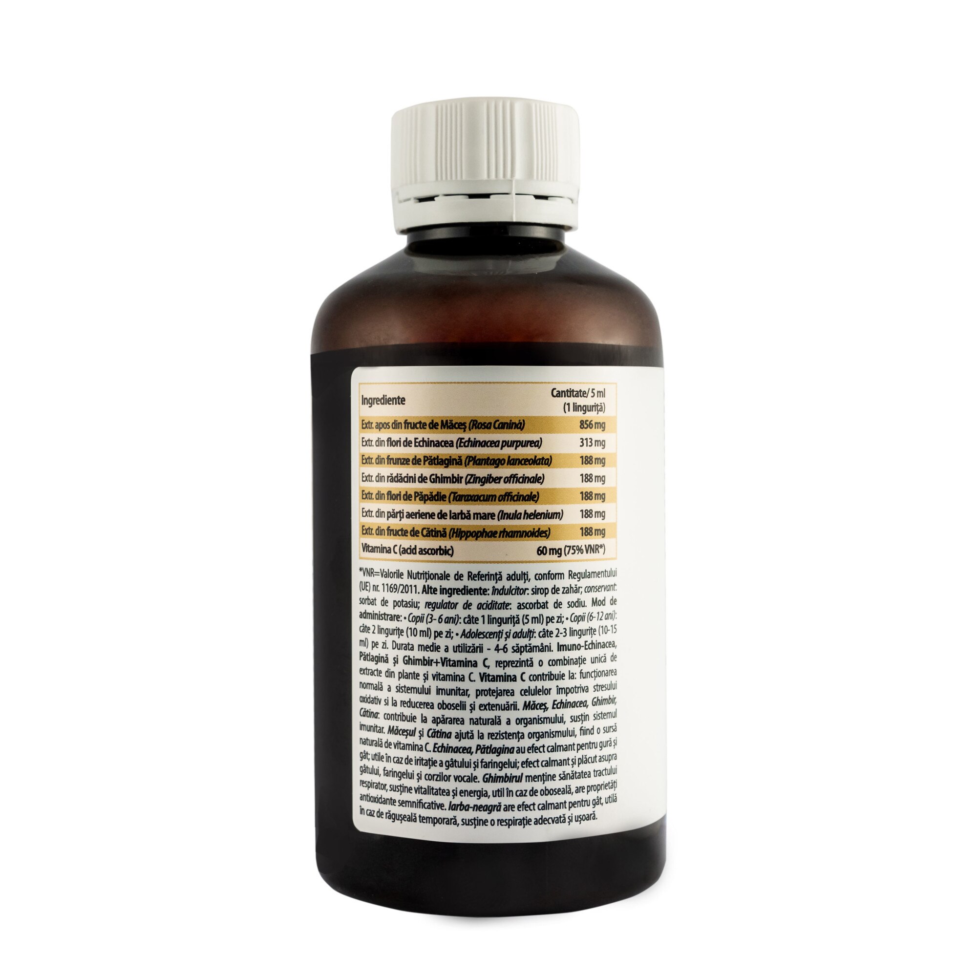 Sirop Imuno Echinacea, Patlagina si Ghimbir + Vitamina C, 200ml - eMAG.ro