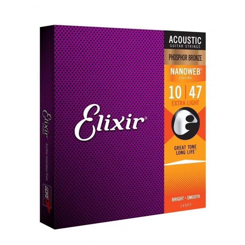 Set corzi chitara acustica, Aisdelu®, Elixir Nanoweb, Grosime 10-47 Extra Light, Phosphor bronz ...