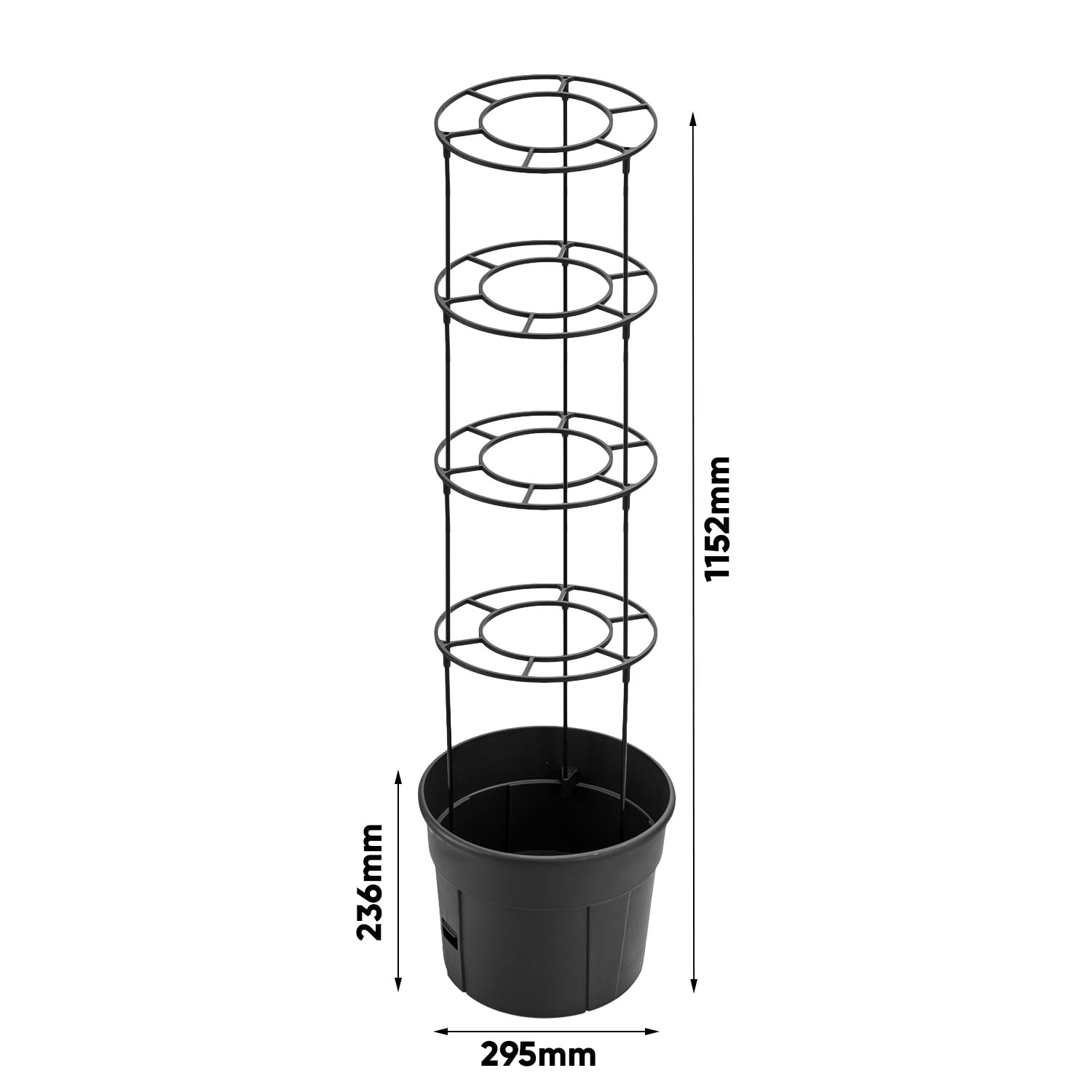 Set 4 ghivece pentru rosii, Prosperplast, Plastic, Diametru 29.5 cm ...