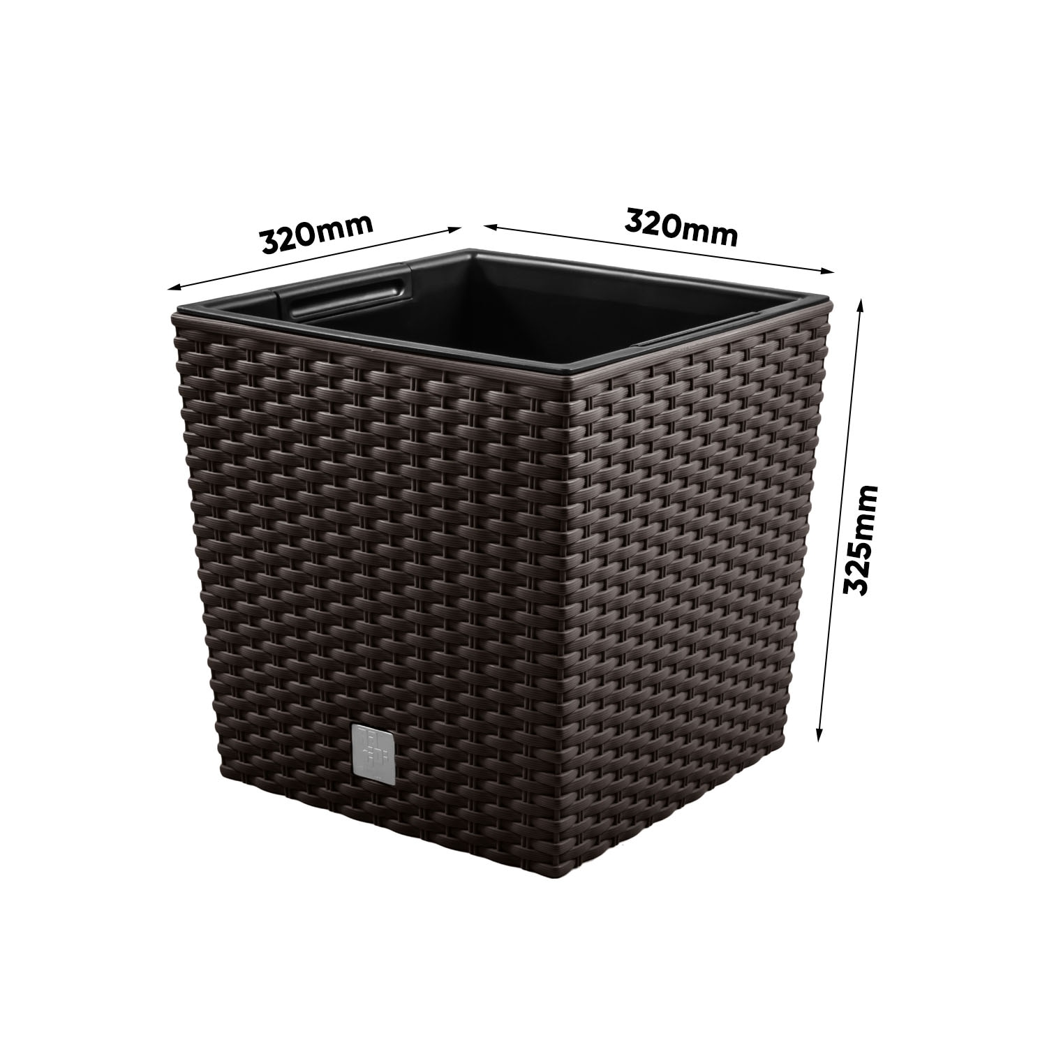 Set ghivece decorative, Plastic, 32x32.5 cm, 28.7x55 cm, Maro, 2 buc ...