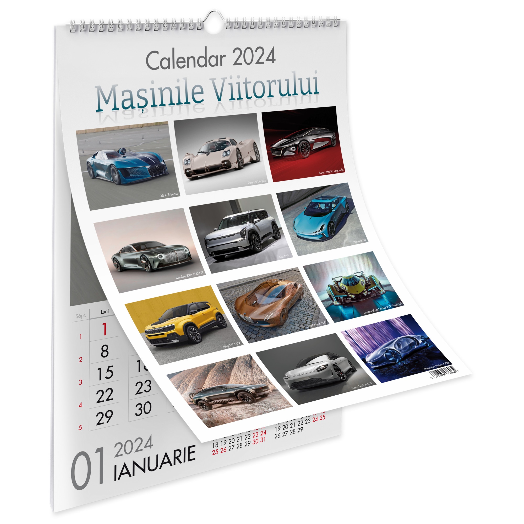 Calendar 2024 Masinile Viitorului, 13 file carton lucios, 32X45 cm ...