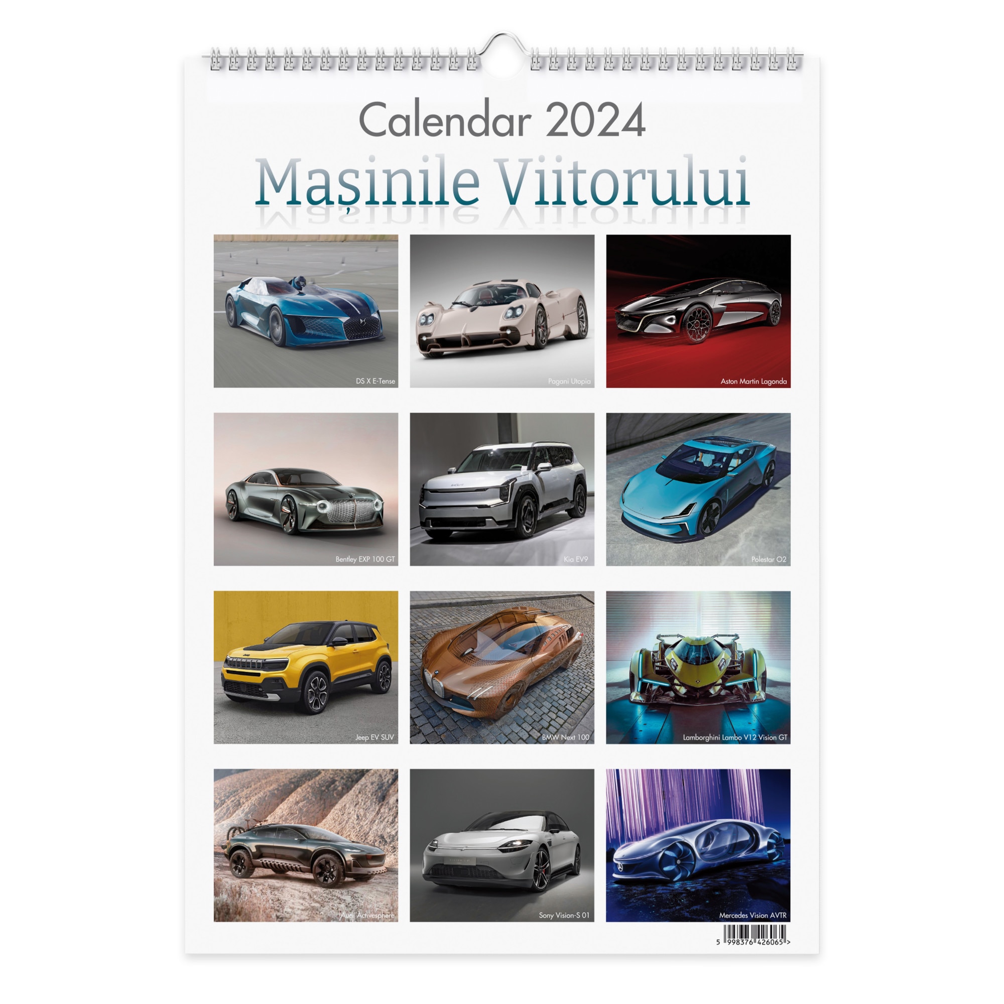 Calendar 2024 Masinile Viitorului, 13 file carton lucios, 32X45 cm ...