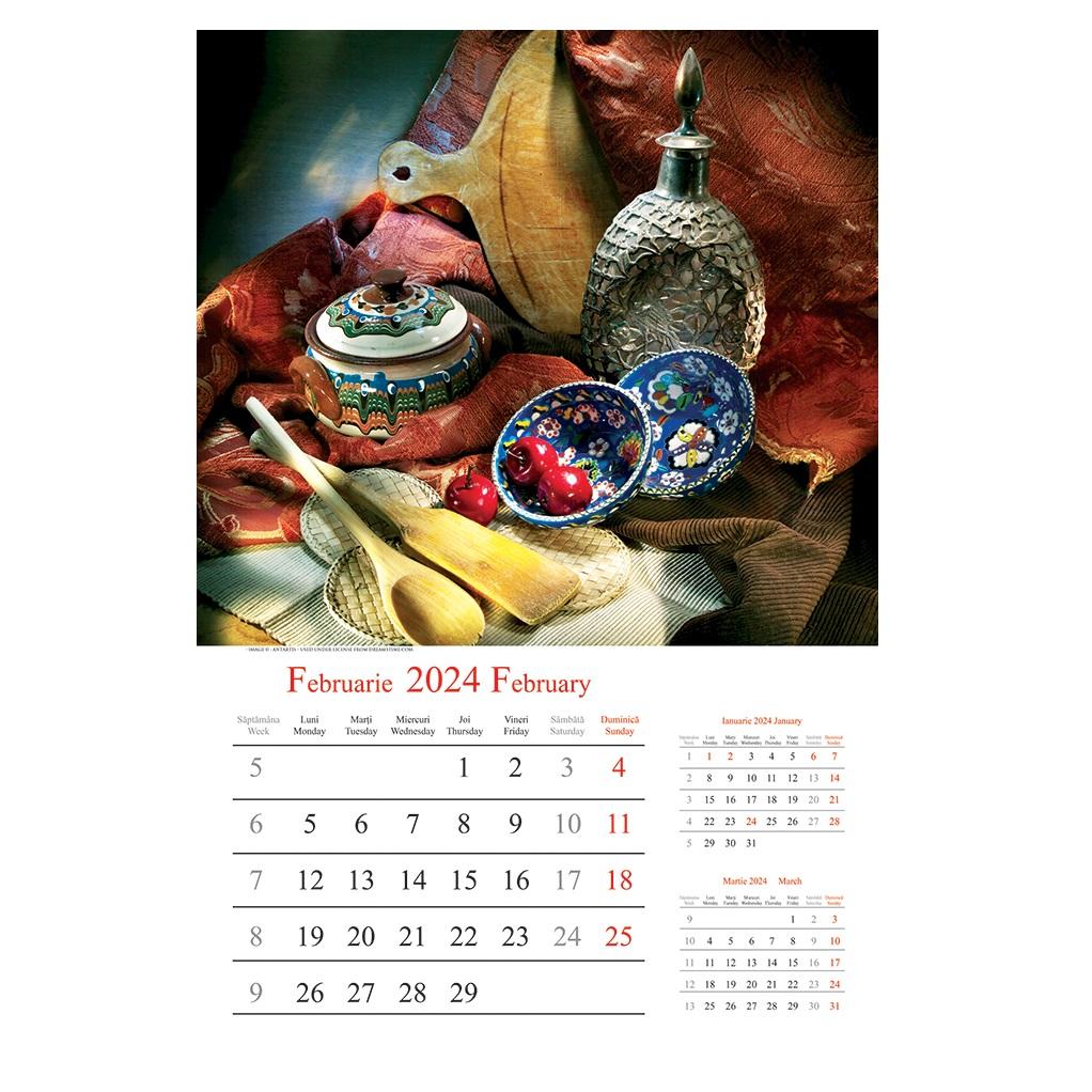 Calendar de perete 2024, imagini Extravaganza, 31 x 48 cm, 12 file si ...