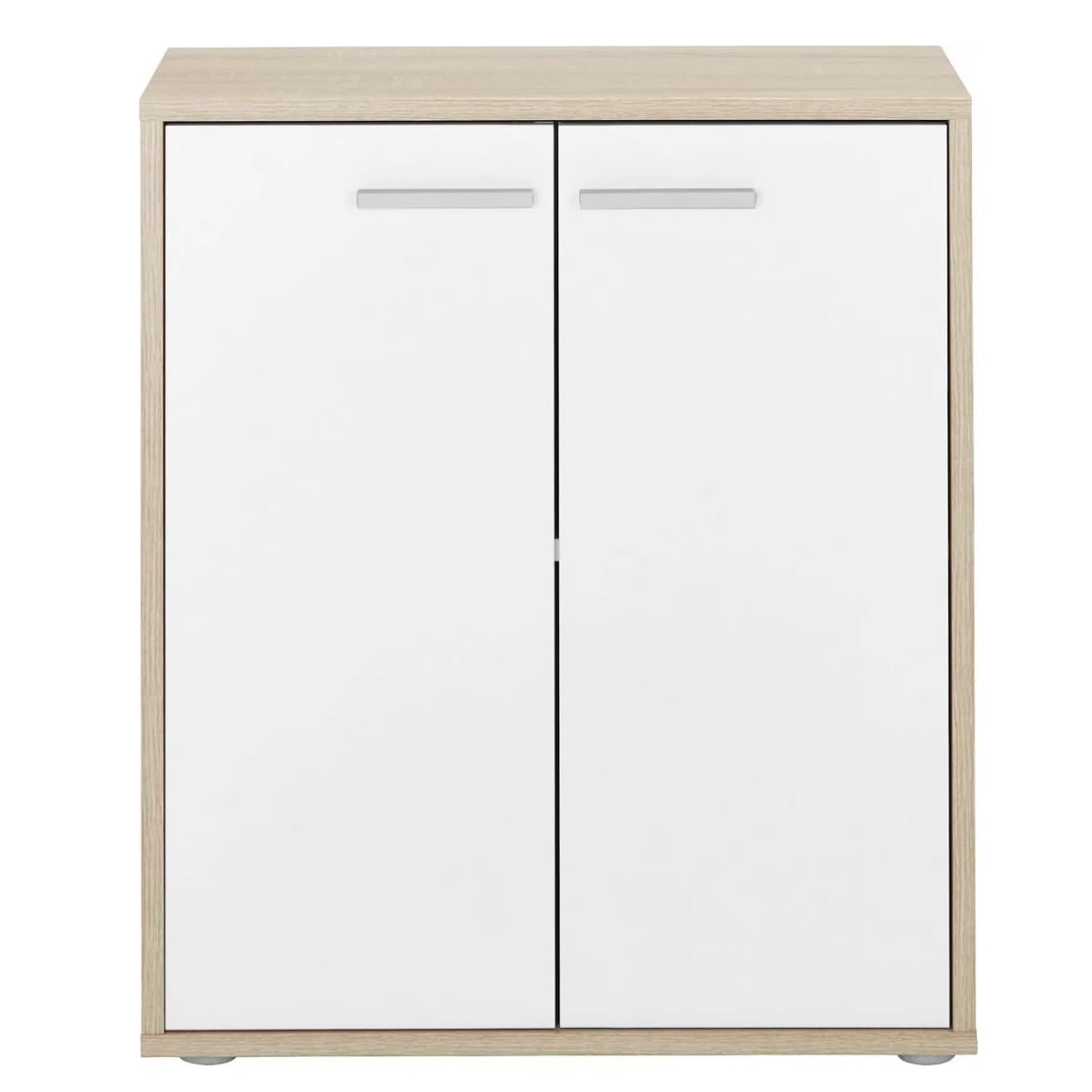 Comoda alb, stejar Sonoma Latime/Inaltime/Adancime: 60/70/30 cm, cu 2 usi - eMAG.ro