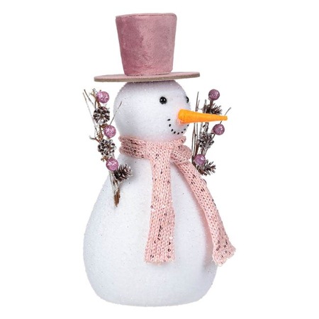 Figura Decorativa de Craciun din Spuma Om de Zapada cu Palarie si Fular ...