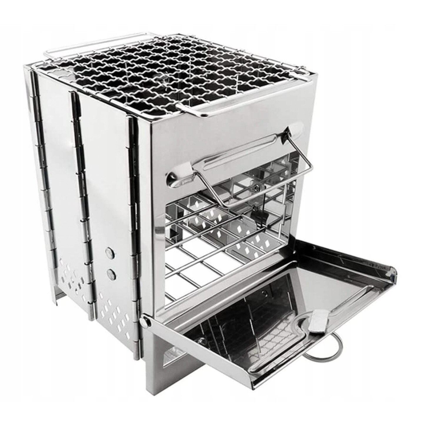 Soba pliabila pe lemne, Inox, Field Kitchen, Argintiu - eMAG.ro