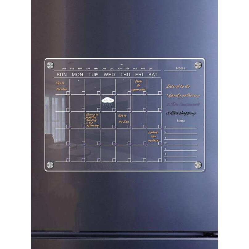 Tableta transparenta cu prindere magnetica + set 8 markere colorate ...