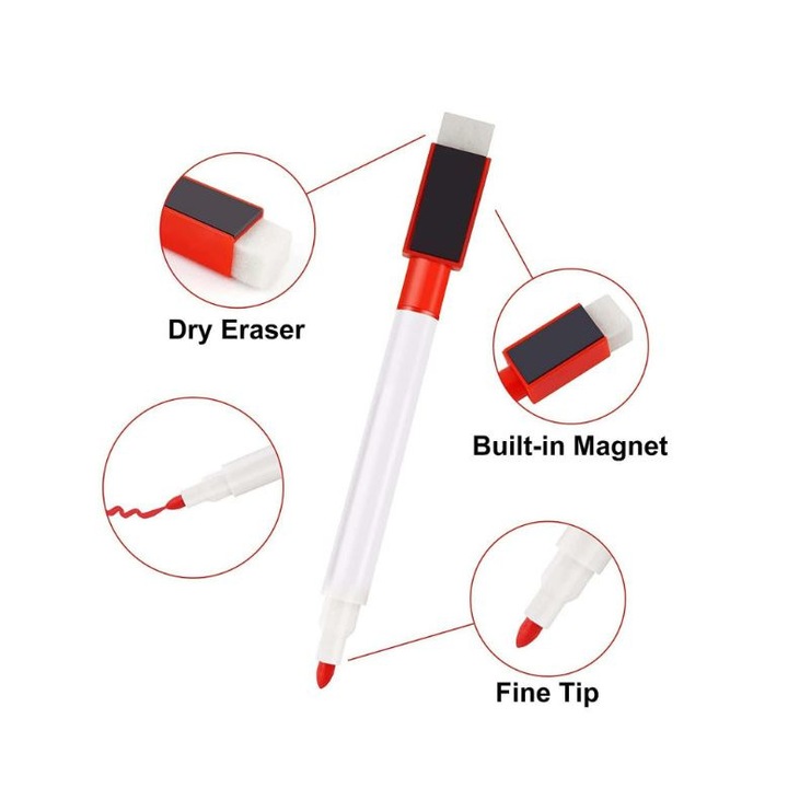 Tableta transparenta cu prindere magnetica + set 8 markere colorate ...