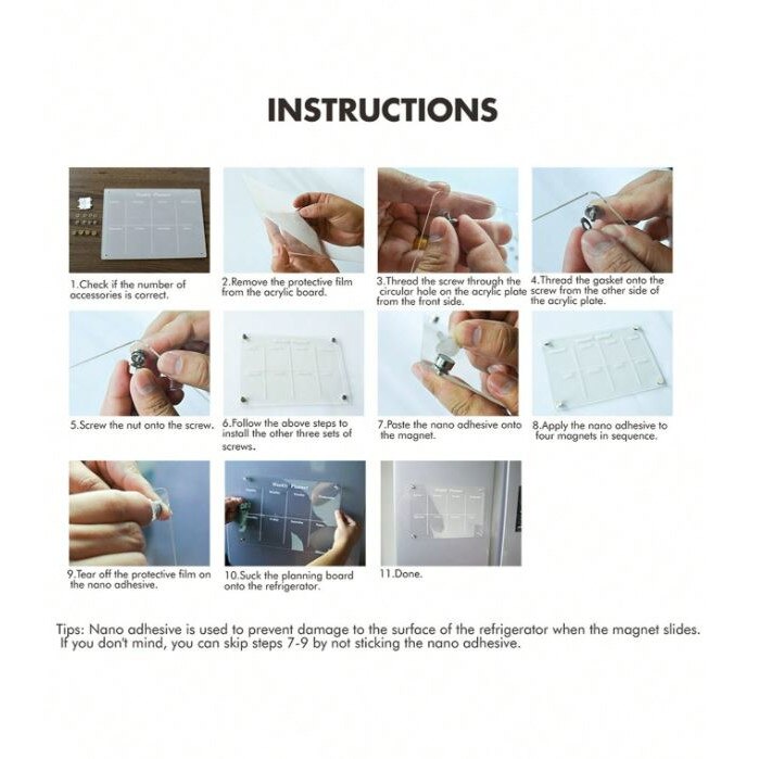 Tableta transparenta cu prindere magnetica + set 8 markere colorate ...