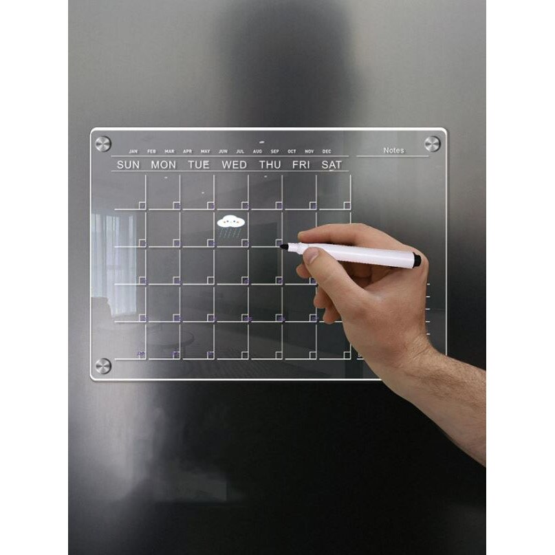 Tableta transparenta cu prindere magnetica + set 8 markere colorate ...