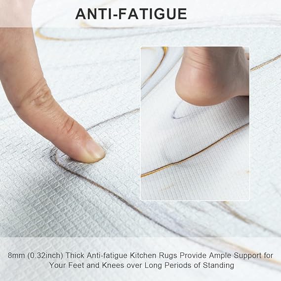 Covoras bucatarie, Sunmostar, model marmura alba, piele PVC - eMAG.ro