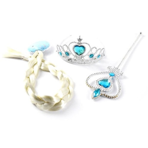Set Accesorii Costum, Model Forzen-ELSA, Tiara/Bagheta/Impletitura ...