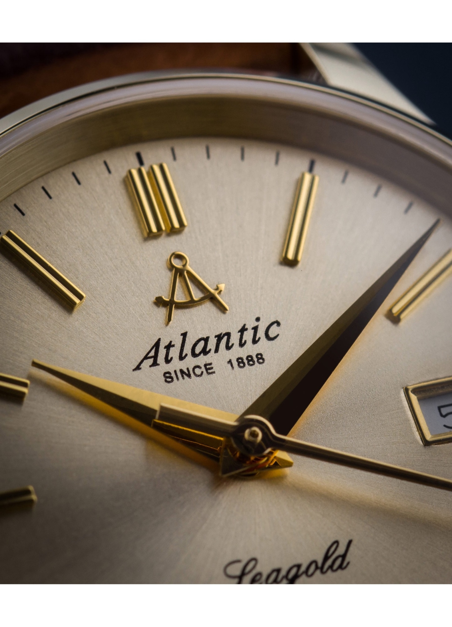 Ceas dama Atlantic, Quartz, Aur/Piele naturala, Maro/Auriu - eMAG.ro