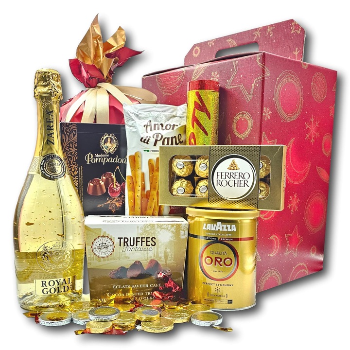 Pachet cadou special, CADOURI PREMIUM, model Royal New Year, cu spumant ...