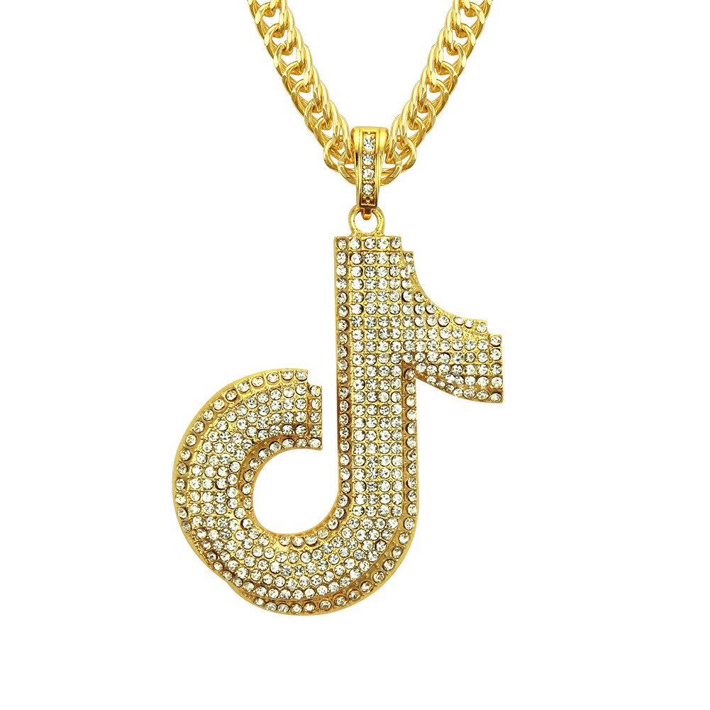 Lantisor Cuban Chain Hip Hop cu pandantiv Iced Out TikTok, oversize ...