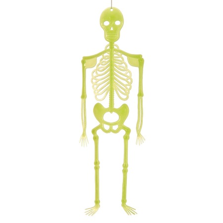 Schelet Decorativ Halloween, Verde Fluorescent, Plastic, Lumineaza in ...