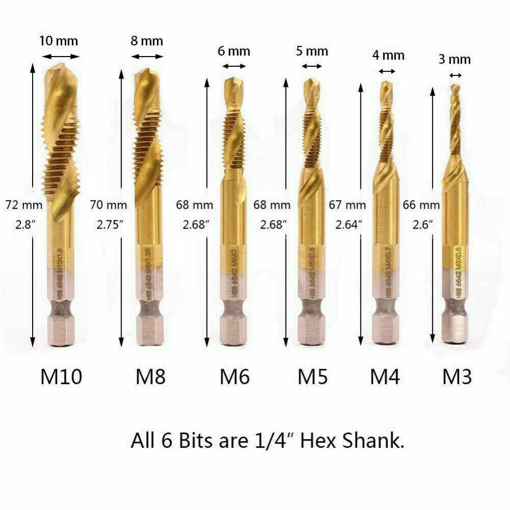 Set 6 bituri de percutie, Sunmostar, Otel, Auriu - eMAG.ro