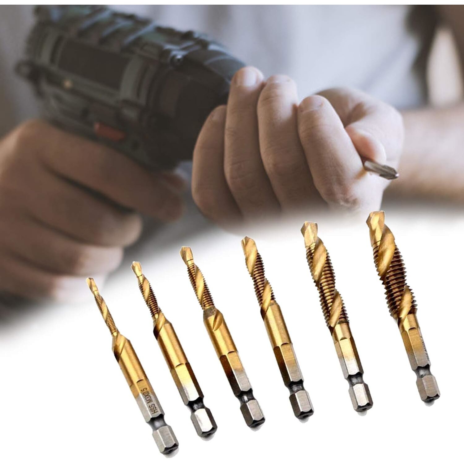 Set 6 bituri de percutie, Sunmostar, Otel, Auriu - eMAG.ro