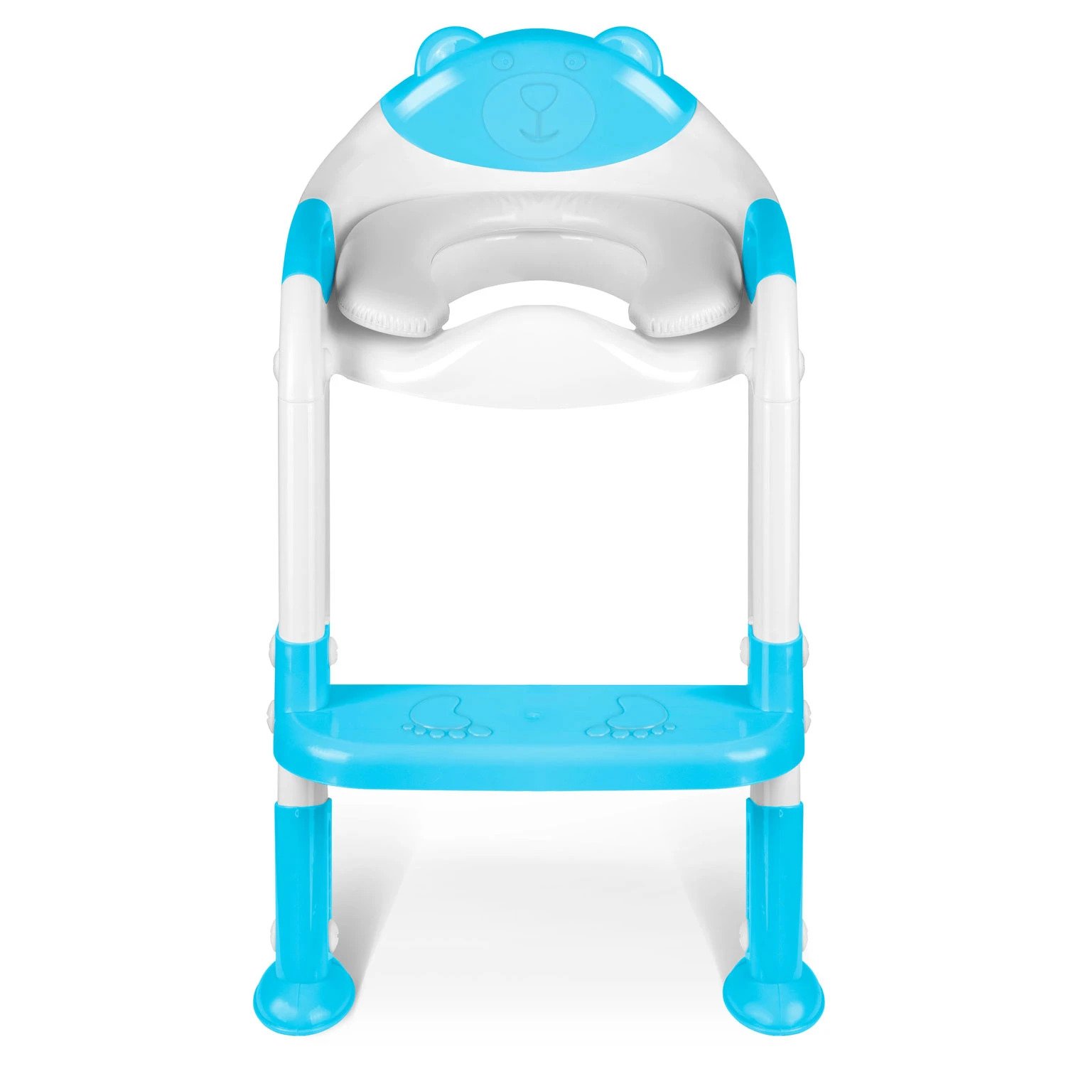 Reductor wc copii cu scarita pliabil alb/albastru 61-70 cm - eMAG.ro