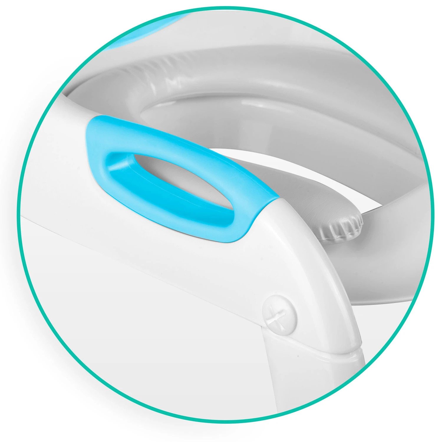 Reductor wc copii cu scarita pliabil alb/albastru 61-70 cm - eMAG.ro