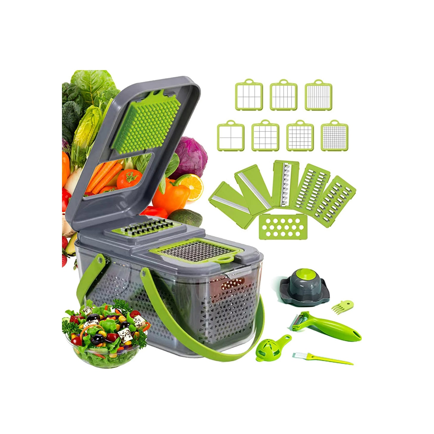 Set razatoare multifunctionala MegaChop, 22 accesorii, usor de utilizat ...