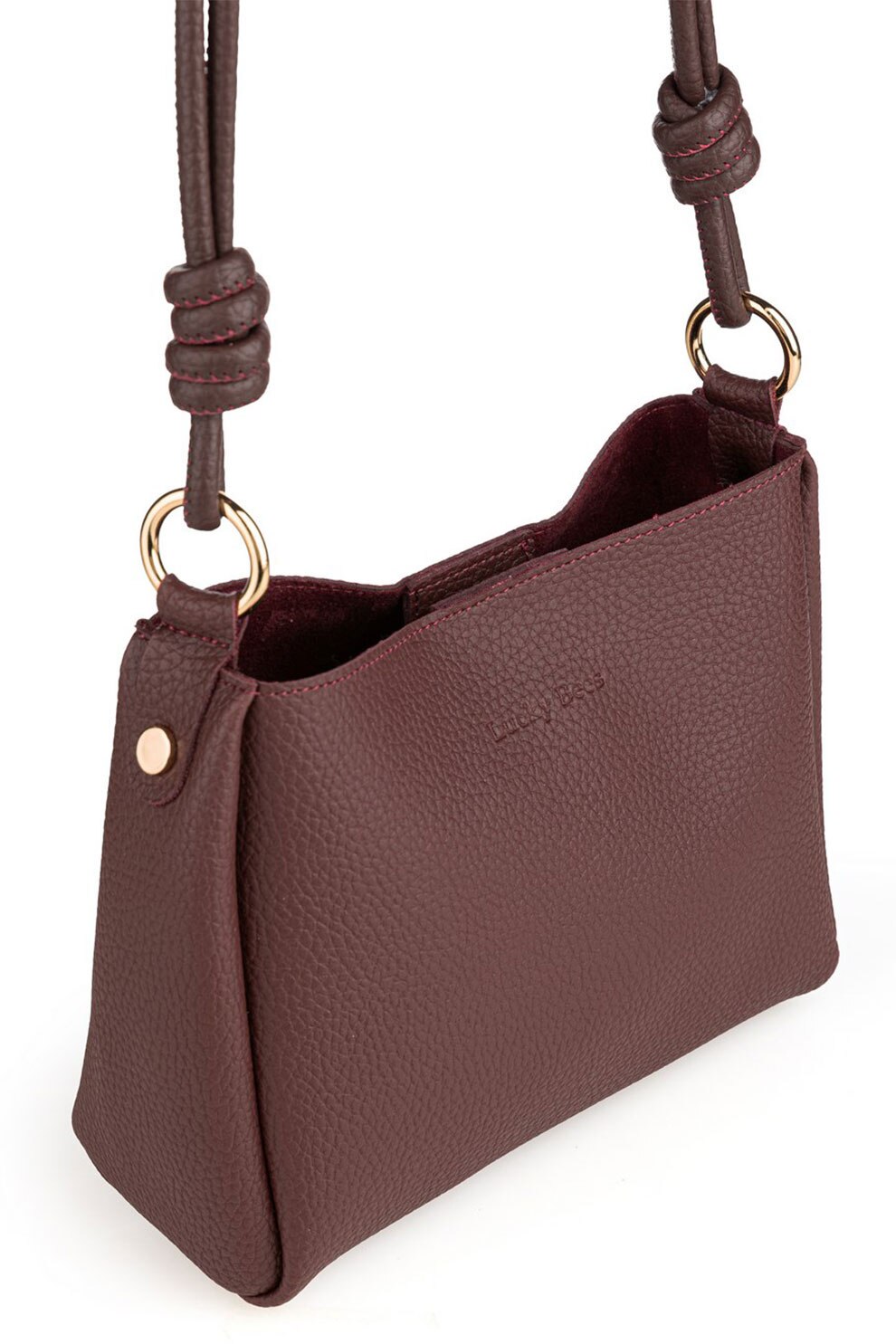 Lucky Bees, Geanta crossbody din piele ecologica, Rosu bordo - eMAG.ro