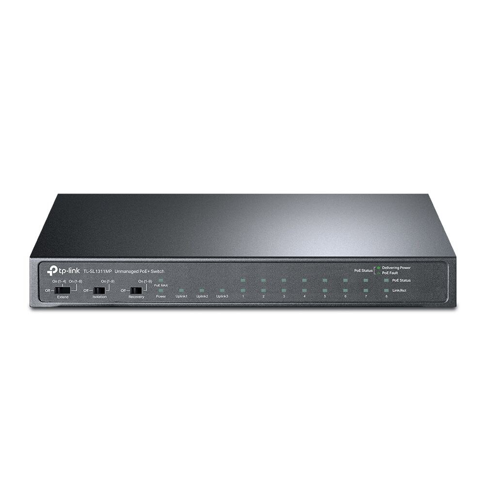 TP-Link TL-SL1311MP 8-Port 10/100Mbps + 3-Port Gigabit Asztali Switch w ...
