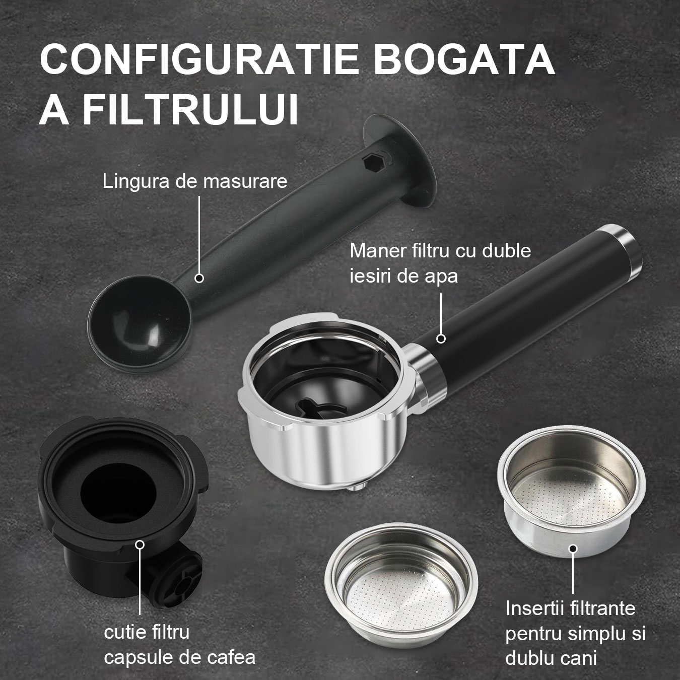 Espressor manual 4 in 1, Tehnologia Thermo-Block, Capsule/cafea ...