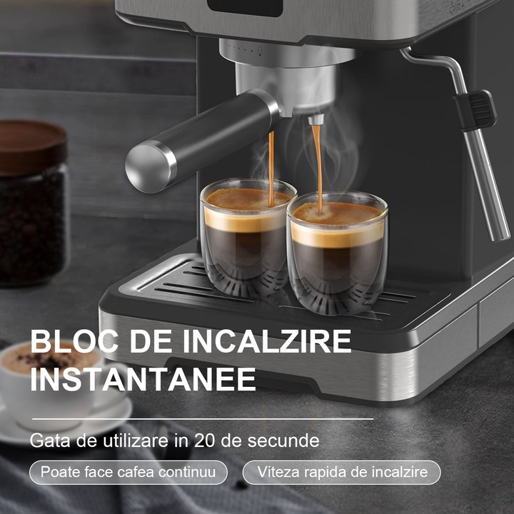 Espressor manual 4 in 1, Tehnologia Thermo-Block, Capsule/cafea ...