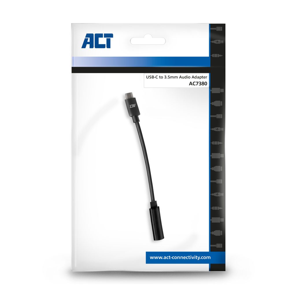 Adaptor audio, ACT AC7380, USB-C la 3.5mm, negru - eMAG.ro