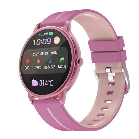 Ceas Smartwatch NUBI KM60, Puls, Calorii, Bluetooth, AMOLED, Roz - eMAG.ro