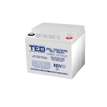 Акумулатор AGM VRLA 12V 46A GEL Deep Cycle 197mm x 166mm xh 171mm M6 ...