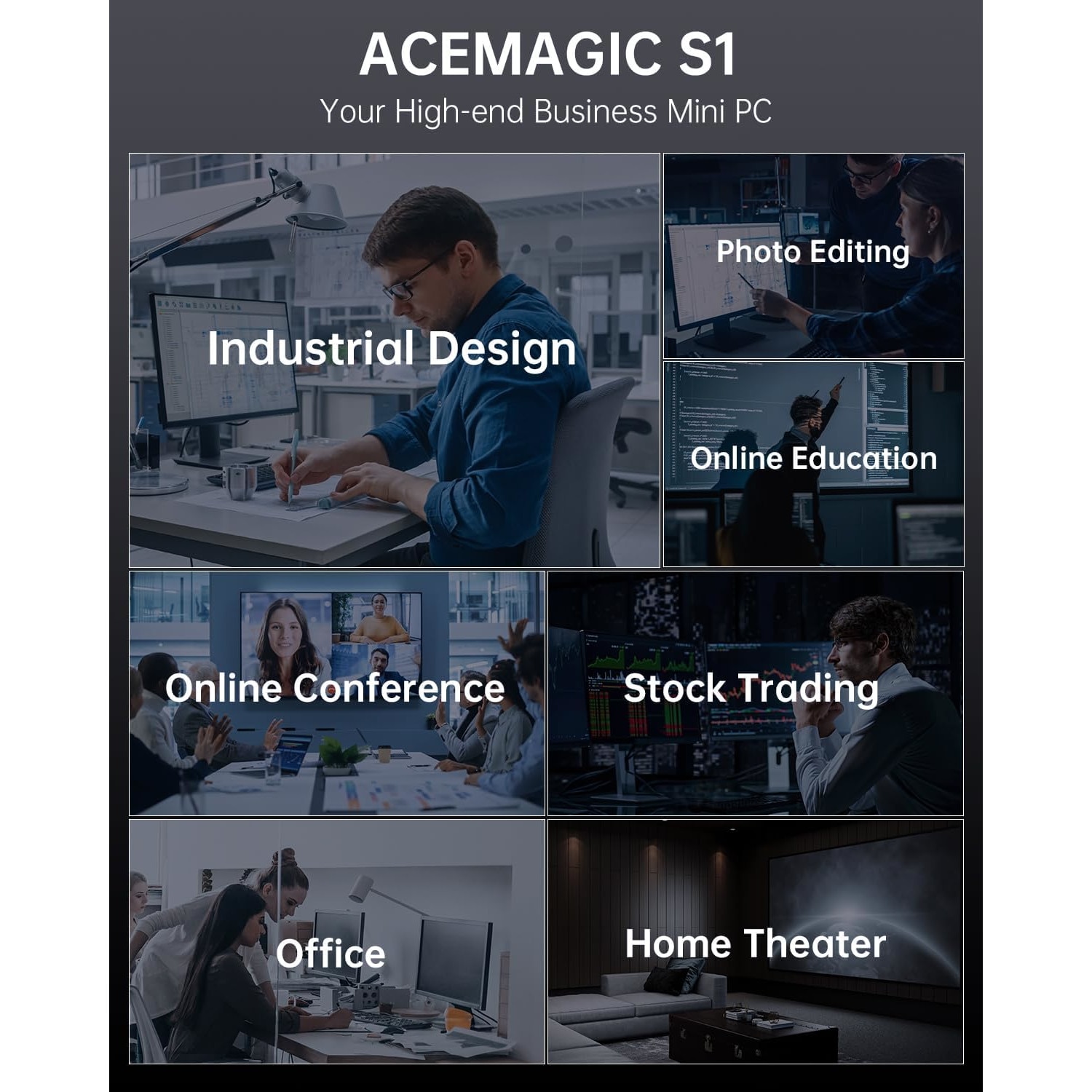 Mini PC ACEMAGIC Intel Alder Lake N100, Windows 11, 16GB DDR4, 1TB M.2 ...