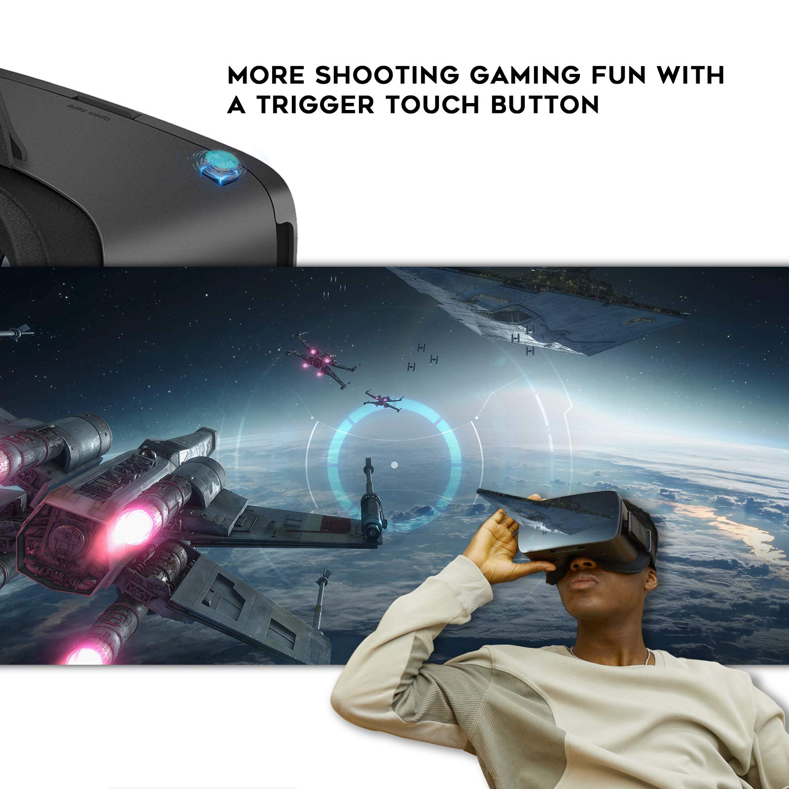 VR очила за телефон Destek V5, Черни - eMAG.bg