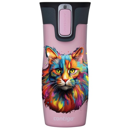 Cana termos West Loop 2.0, Contigo, Inox, 470 ml, Roz - Pisica Colorata ...